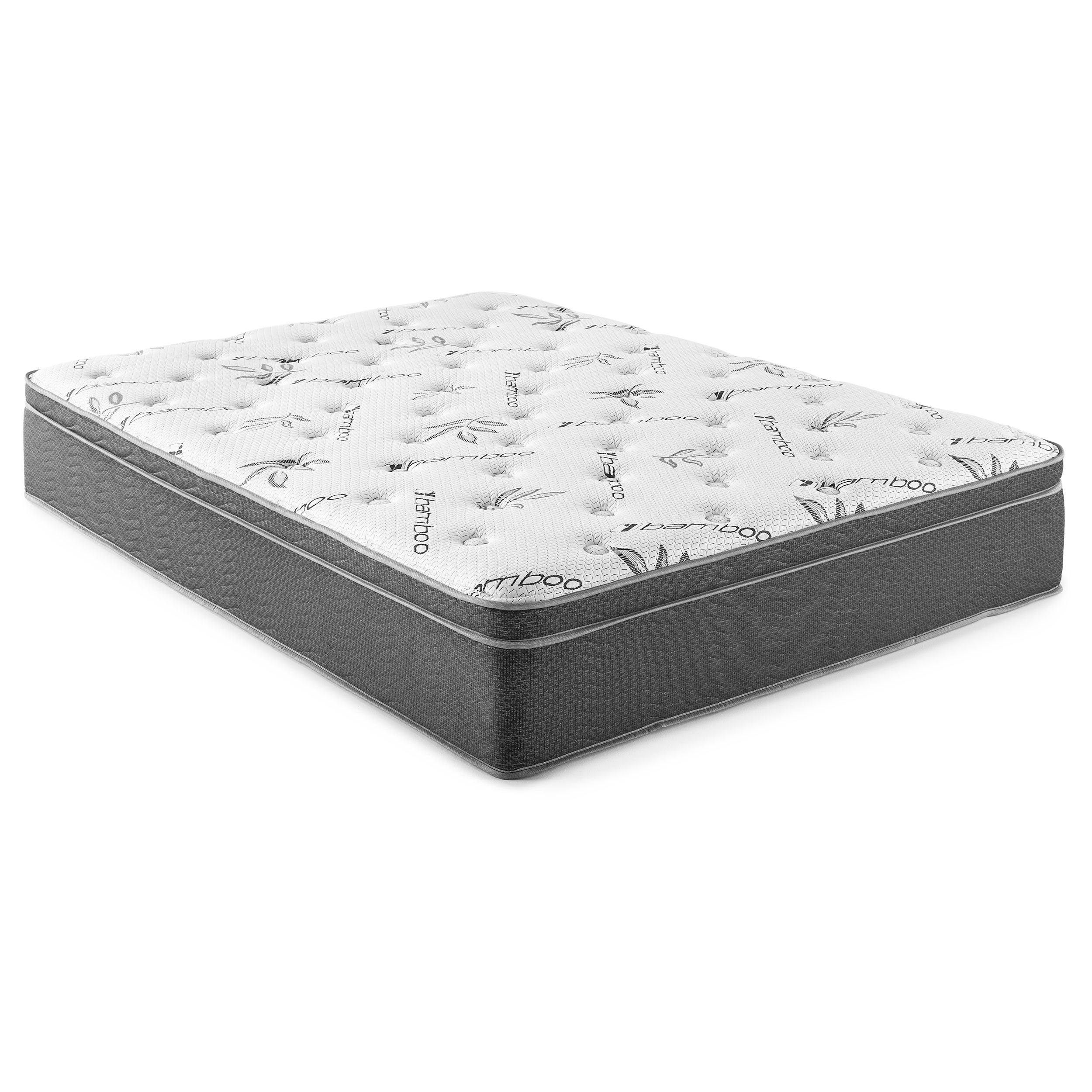 Sommet 13-inch Queen Bamboo Euro Top Memory Foam Hybrid Mattress ...